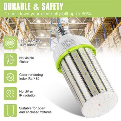 LED Corn Light 100W E39 Mogul Base Bulb 120-277V 480V